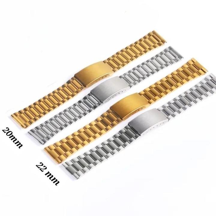 20mm 22mm Silver Golden Stainless Steel Metallic Strap Band for Watches ...