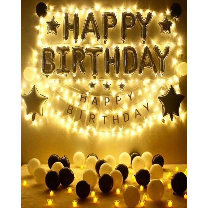 Golden Happy Birthday Grand Theme With Golden Happy Birthday Alphabets ...