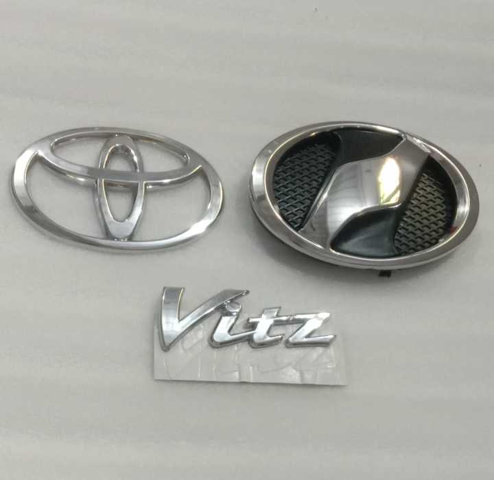 Toyota Vitz 2005-2010 Front Back Logo with Monograms Complete Set Logo ...