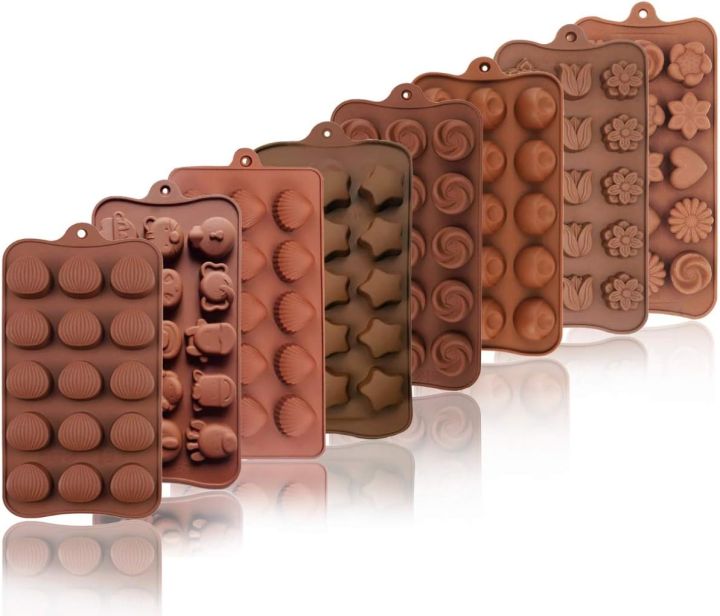 Silicone Chocolate Molds, Candy Molds, Soap Molds, Baking Molds, Set ...