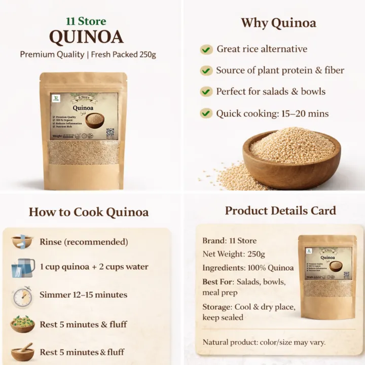 11 Store Quinoa 250g – Premium Quality | Fresh Packed | Healthy Grain ...