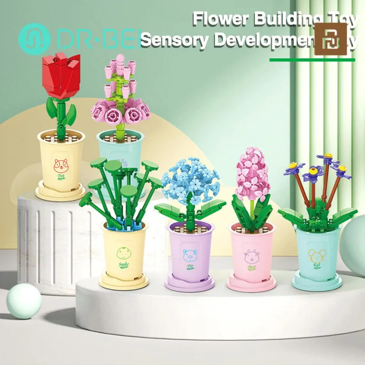 Flower Building Toy Diy Flower Building Blocks Toy Fun Educational ...