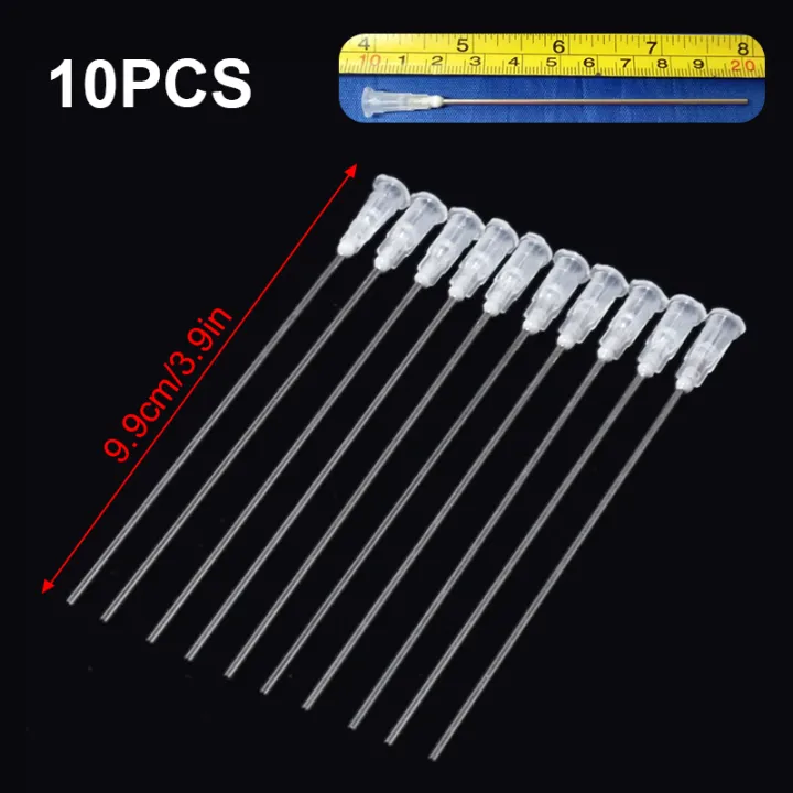 Decel 10/20pcs 100MM Glue Syringe Needle Tips White Stainless Steel ...