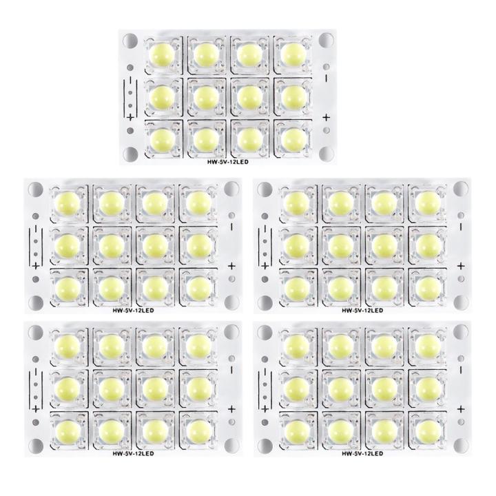 5X DC 3V 5V 12 LED Super Bright White Piranha LED Circuit Board LED ...