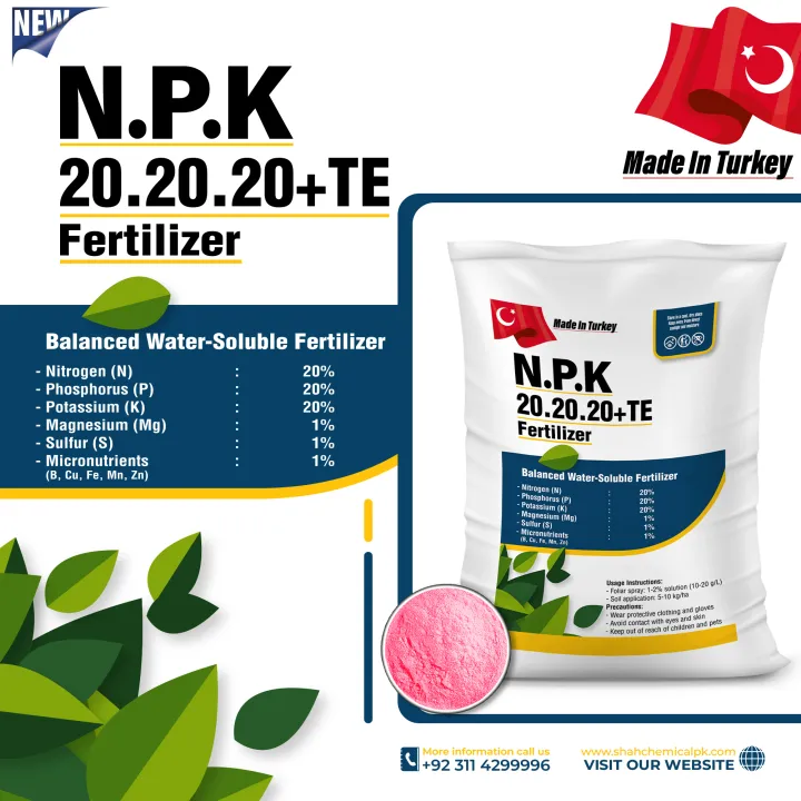 N.P.K 20-20-20+TE Fertilizer Made In Turkey (Powder Form) - 25 kg Pack ...