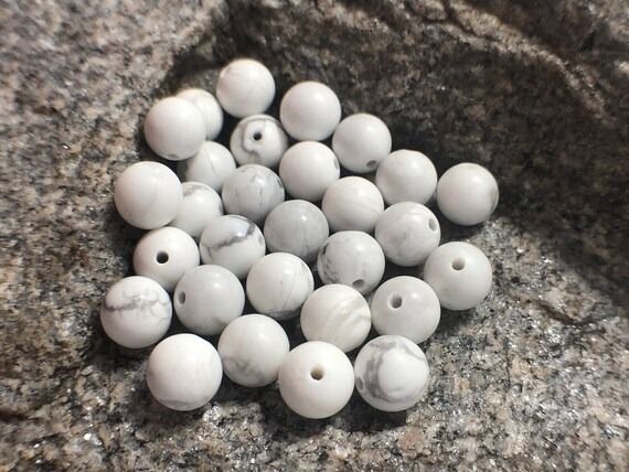 38/ Pieces | Natural White Howlite Gemstone Beads for Jewelry Crafting ...