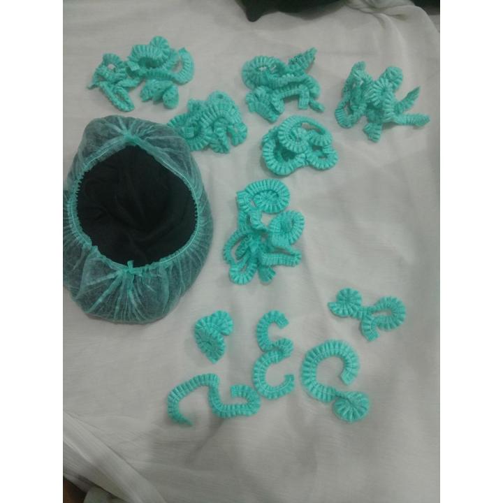 35 pcs Green Disposable Caps Disposable Hair Cap PPE Head Cap ...