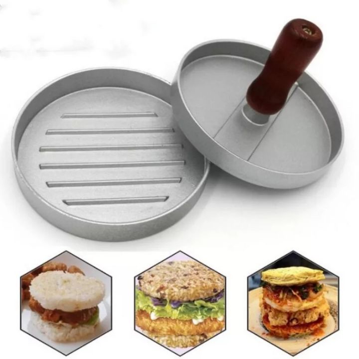 Heavy Duty Non Stick All Metal Burger Patty Press Chicken Beef Steak ...