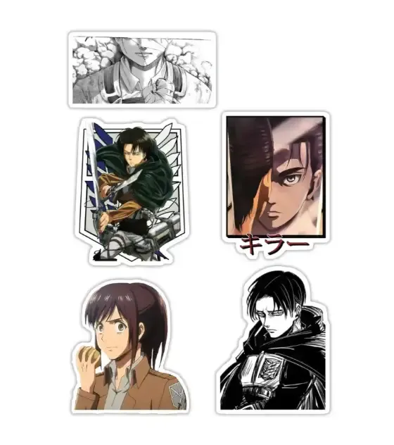 Attack on Titan Anime Stickers Set - 5 Pieces | High-Quality Waterproof ...