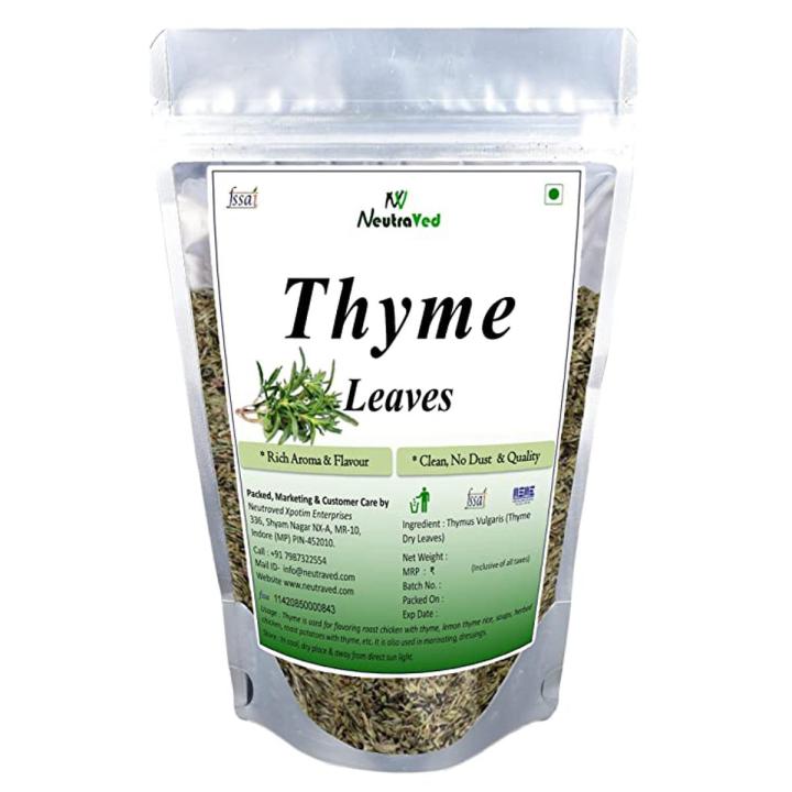 NeutraVed Thyme Leaves | Use For Thyme Herb Seasoning & Herbal Thyme Tea | Dried Ground Thyme ...