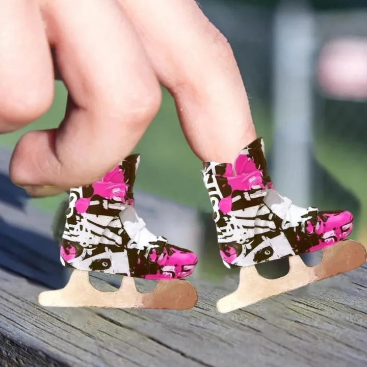 Parent-child Mini Roller Skates Toy Sneakers Sports Finger Shoe Mini ...