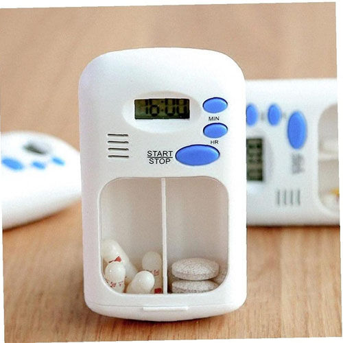 Alarm Med Box Pill Case Smart Portable Multi-Alarm Timer Pills Reminder Medi Box White in ...
