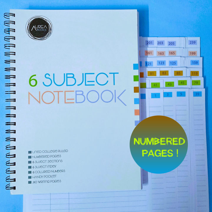 6 Subject Student Notebook with Numbered Pages | Daraz.pk