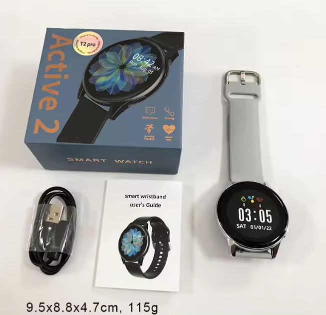 T2 PRO Smart Watch: 1.28" Round Screen, Blood Pressure & Oxygen Monitor ...