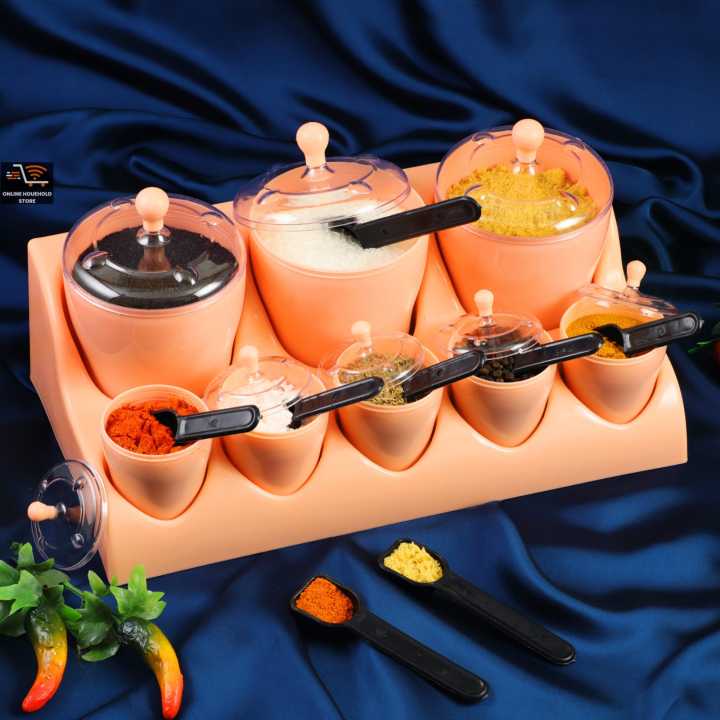Newly Stylish Design 8 Pieces Multipurpose Food Spices Masala Box ...