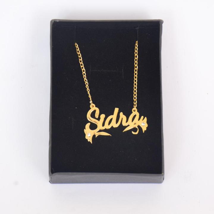 Personalized Customized Flowers Design Single Name 24K Gold Plated Pendant Necklace For Both Custom Necklace Name Necklace Gift Item New Arrival Daraz.pk