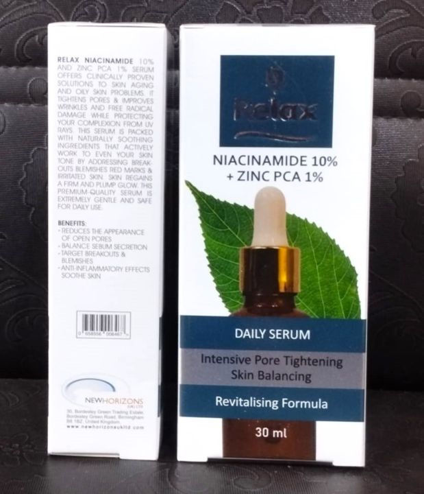 Relax UK Niacinamide 10% + Zinc PCA 1% Face Serum 30ml | Daraz.pk