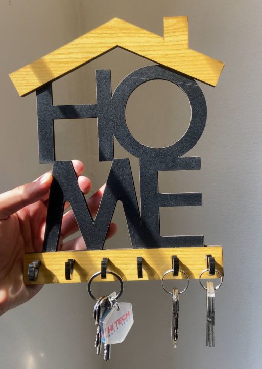 HOME House-Shaped Cutout Key Holder Non-Custom Modern Decor key Chain ...