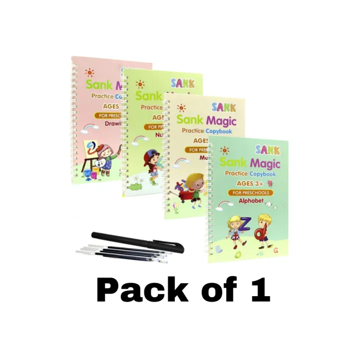 4 Books + Refill Pens Sank Magic Writing Copybook for Kids – Best for ...