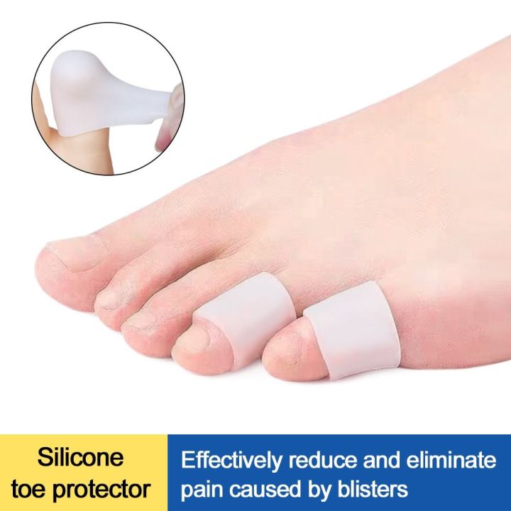 Portable Silicone Sleeves Toe Protectors White Gel Caps Toe Covers ...