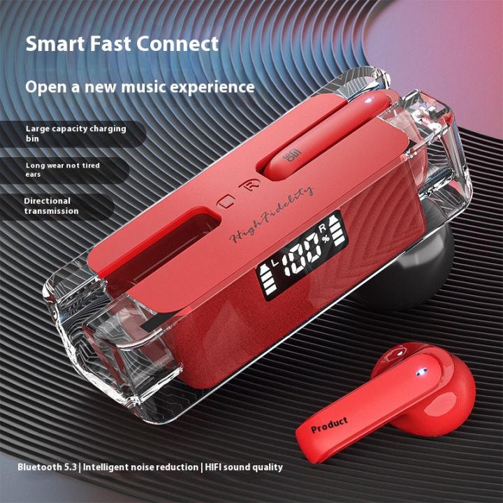 hot style g30 bluetooth headset transparent smoked pull low latency ...