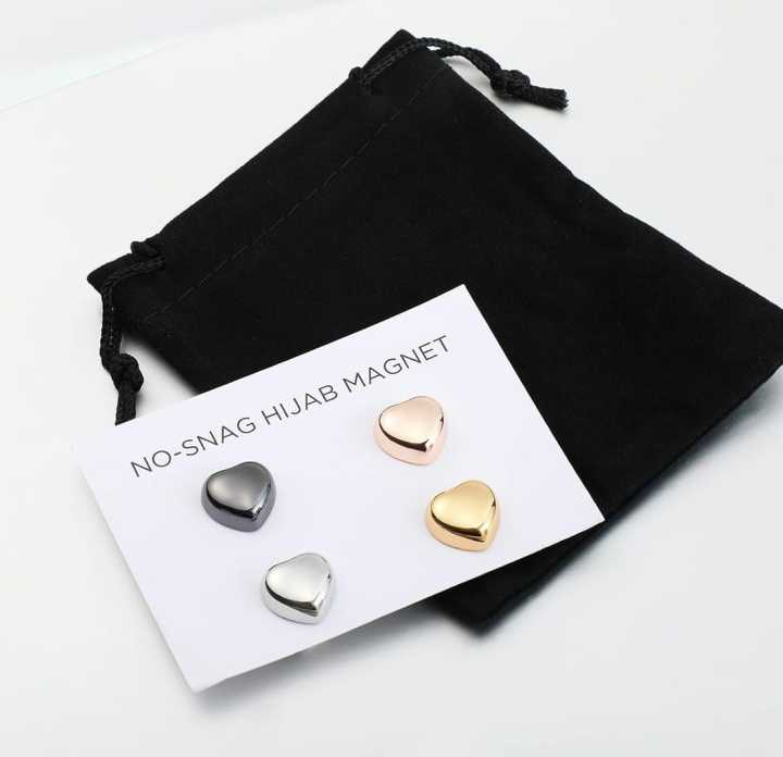 Glossy Heart Hijab Magnet – Stylish & Secure Pinless Hijab Solution ...