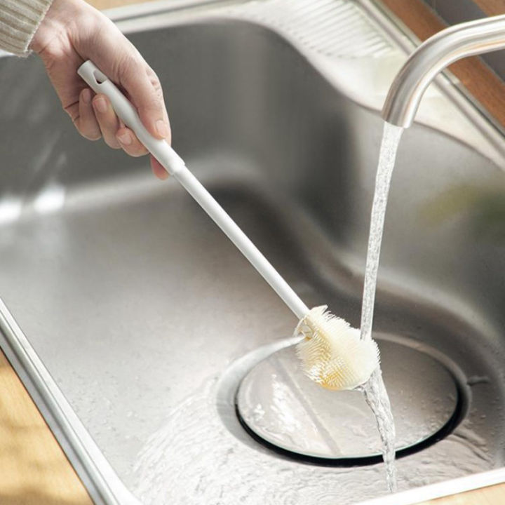 Cup Cleaning Brush Long Handle Bottle Cleaning Silicone Milk Bottle ...