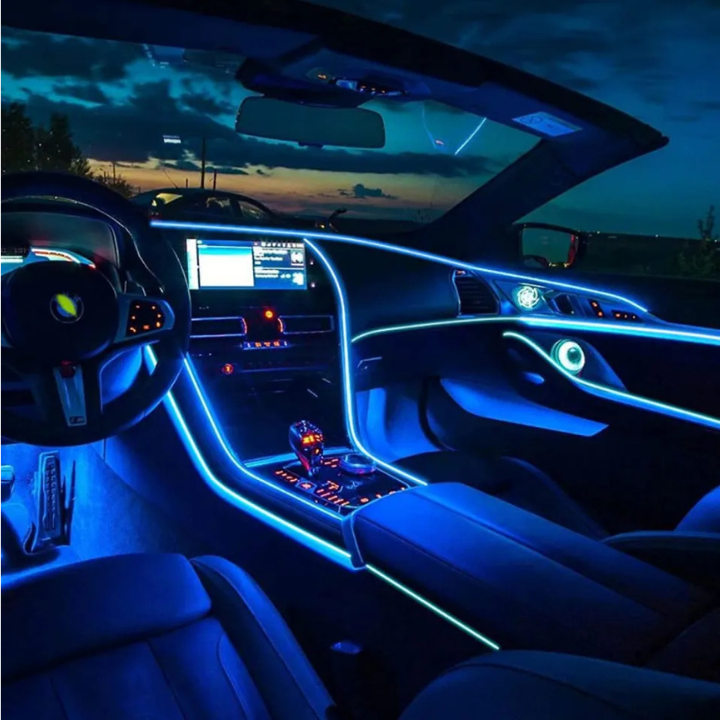 Car Dashboard Neon Lights EL Wire Strip 2 Meters | Daraz.pk