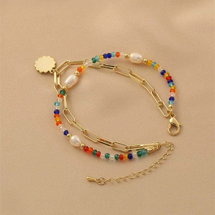2022 New Double Layer Fresh Color Beaded Bracelet For Momen Summer ...