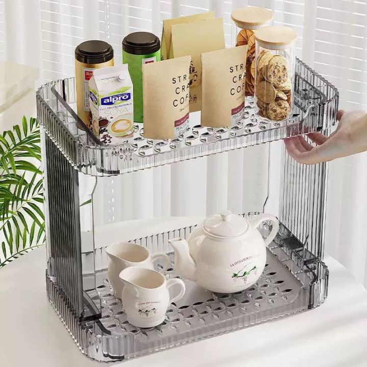 Double Layer Acrylic Multi Purpose Storage Rack | Daraz.pk