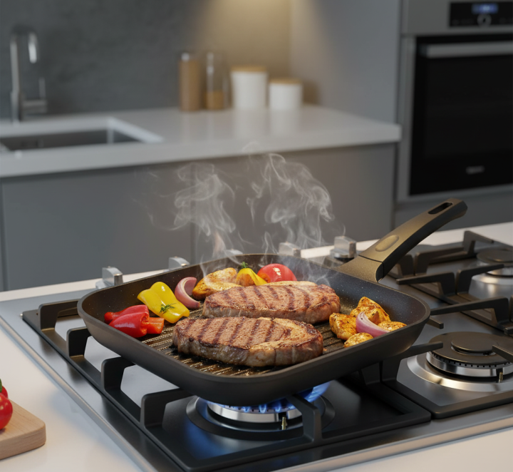 Sonex Non Stick Grill Pan 24cm Die-Cast Ceramic Granite Marble Coating ...