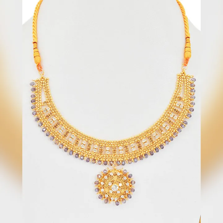 Sterling silver Piyazi color Mooti & white and chamfion stone jewellery ...