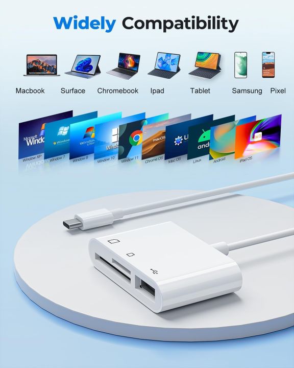 USB C to Micro SD TF Memory Card Reader, 3-in-1 USB C Card Read | Daraz.pk