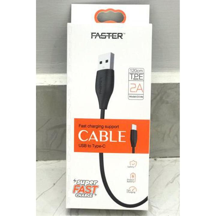 FASTER O-3 Lite Fast Charge Data Cable for Type-C 2.0A | Daraz.pk