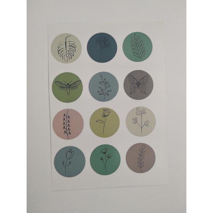 Journaling circular UNCUT Green sticker sheet (15 x 10)cm | Daraz.pk