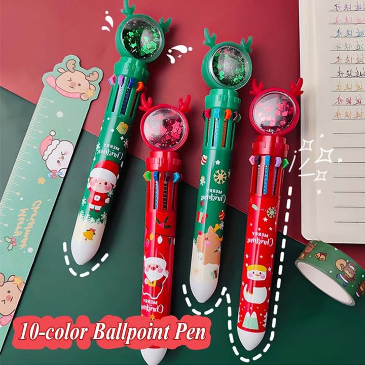 Retractable Multicolor Press Christmas Gift School Office Stationery ...