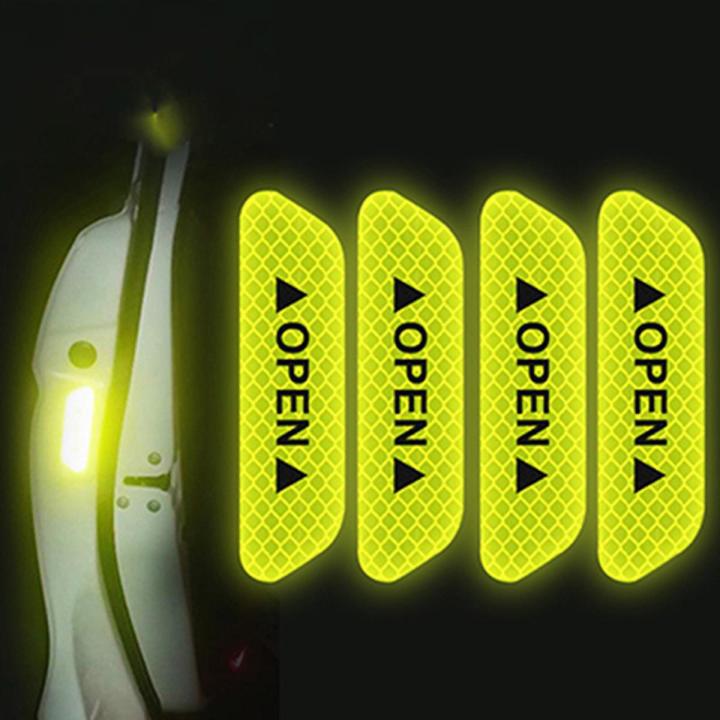 4 PCS Car Door Open Sticker Reflective Tape Safety Warning Car Door ...