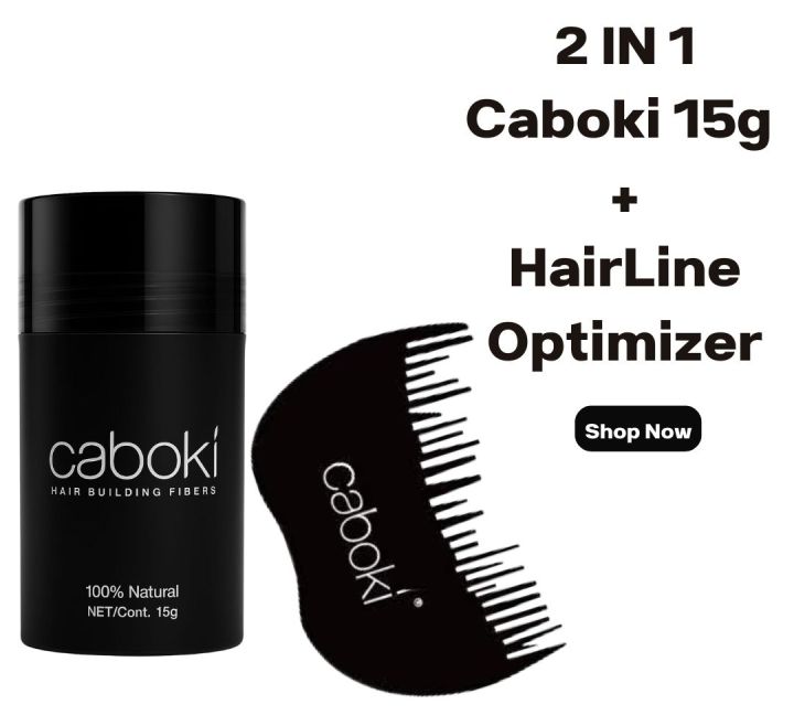 Pack of 2 Caboki Hair Building Fiber 15g & Caboki Hair Line Optimizer ...