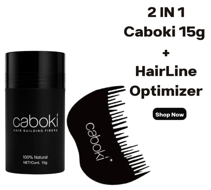 Pack of 2 Caboki Hair Building Fiber 15g & Caboki Hair Line Optimizer ...