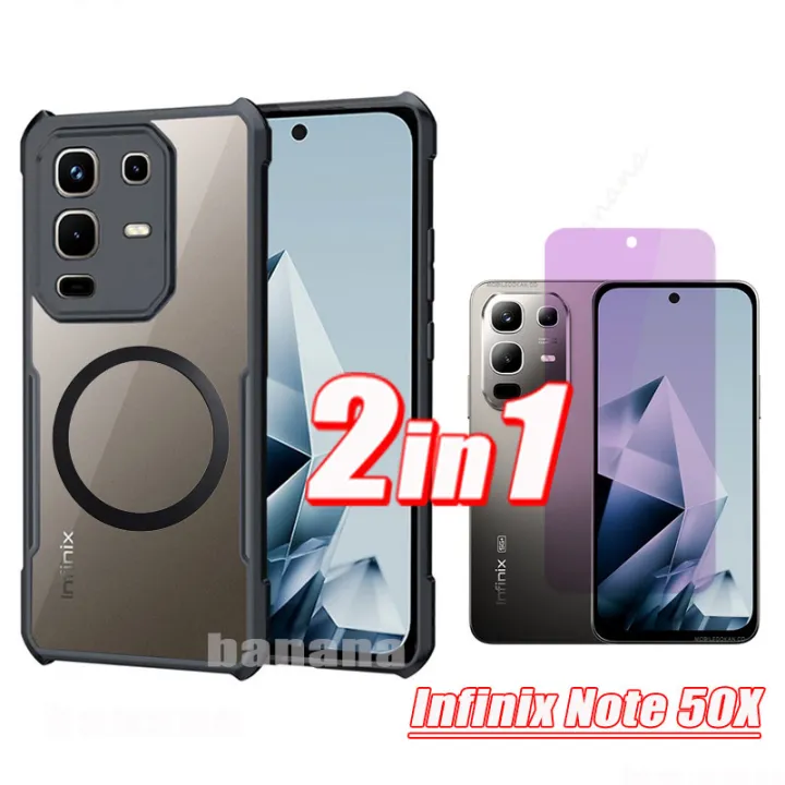 Infinix Note 50X Case Magnetic Sticker Shockproof Clear Phone Case for ...