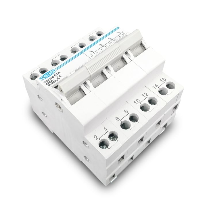4P 63A 3 Phase White Dual Power Manual Transfer Switch Dual Power ...