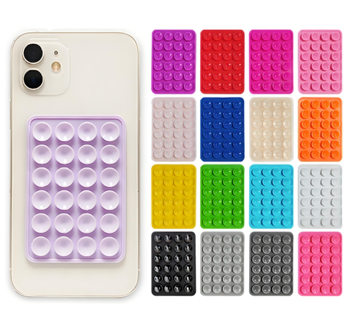 Silicone Suction Phone Holder – Reusable Self-Adhesive Rubber Pad ...