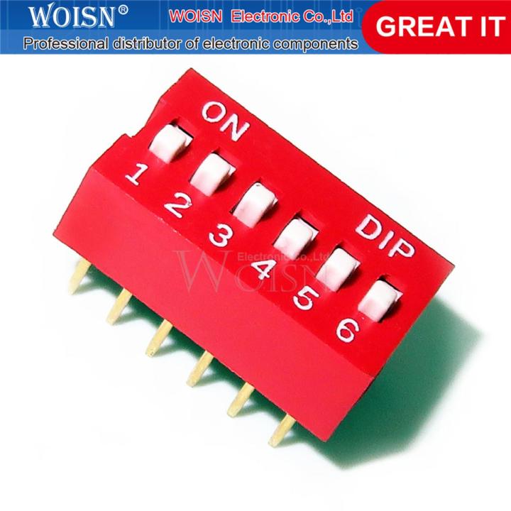 10pcs red Dip switch DS-06 (6 bits) | Daraz.pk
