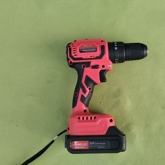 Two Batteries Brushless SARED 21V Cordless Impact Drill Machine With ...