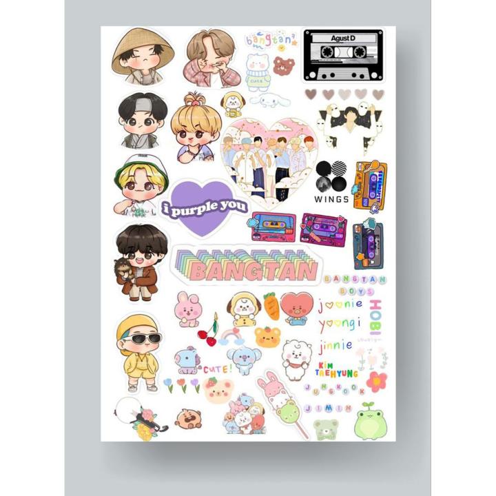 BTS all member sticker sheet uncut bangtan boys kpop Stickers | Daraz.pk