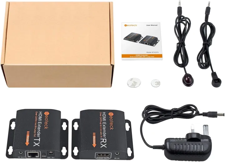 HDMI Extender Neoteck 50m HDMI Repeater with 2 Port HDMI Splitter Loop ...