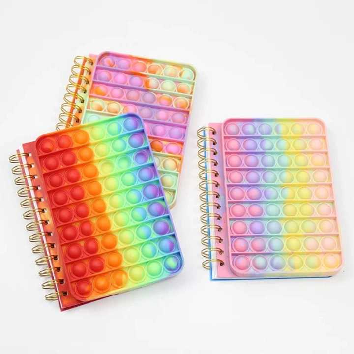 Popit Fidget Rainbow Spiral Notebook A5 Size Popit cover Ring Binding ...