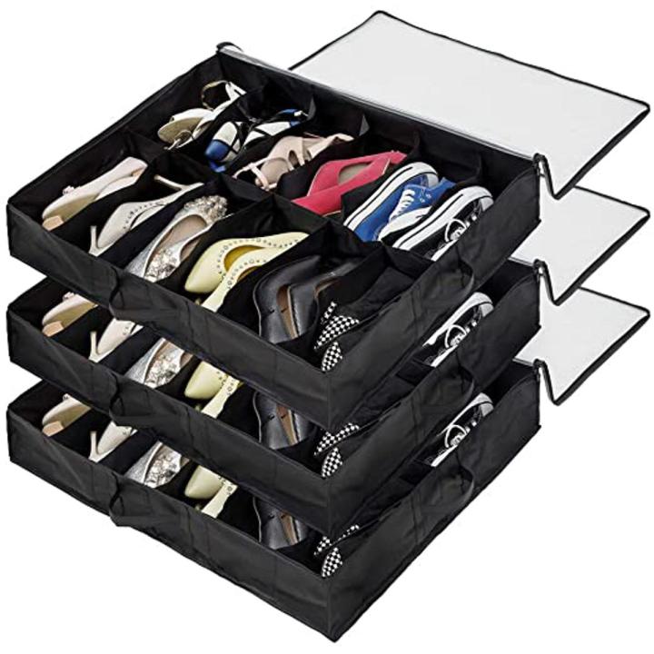 Pack Of 3 - Amazing Shoe Rack Shoe Shelf Shoe Storage + Shoe Under Bed ...