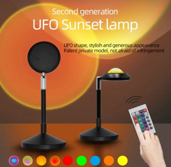 Remote Control RGB Sunset Lamp Projector 16 Colors Table Lamp For ...