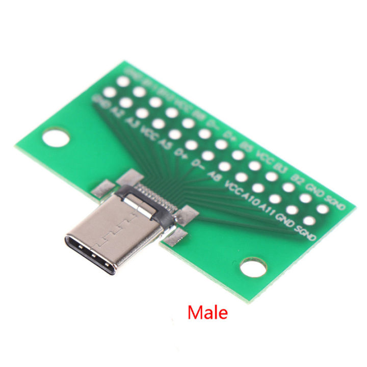 24+2P USB 3.1 Type-C Male Female Test PCB Board Adapter 2.54mm ...